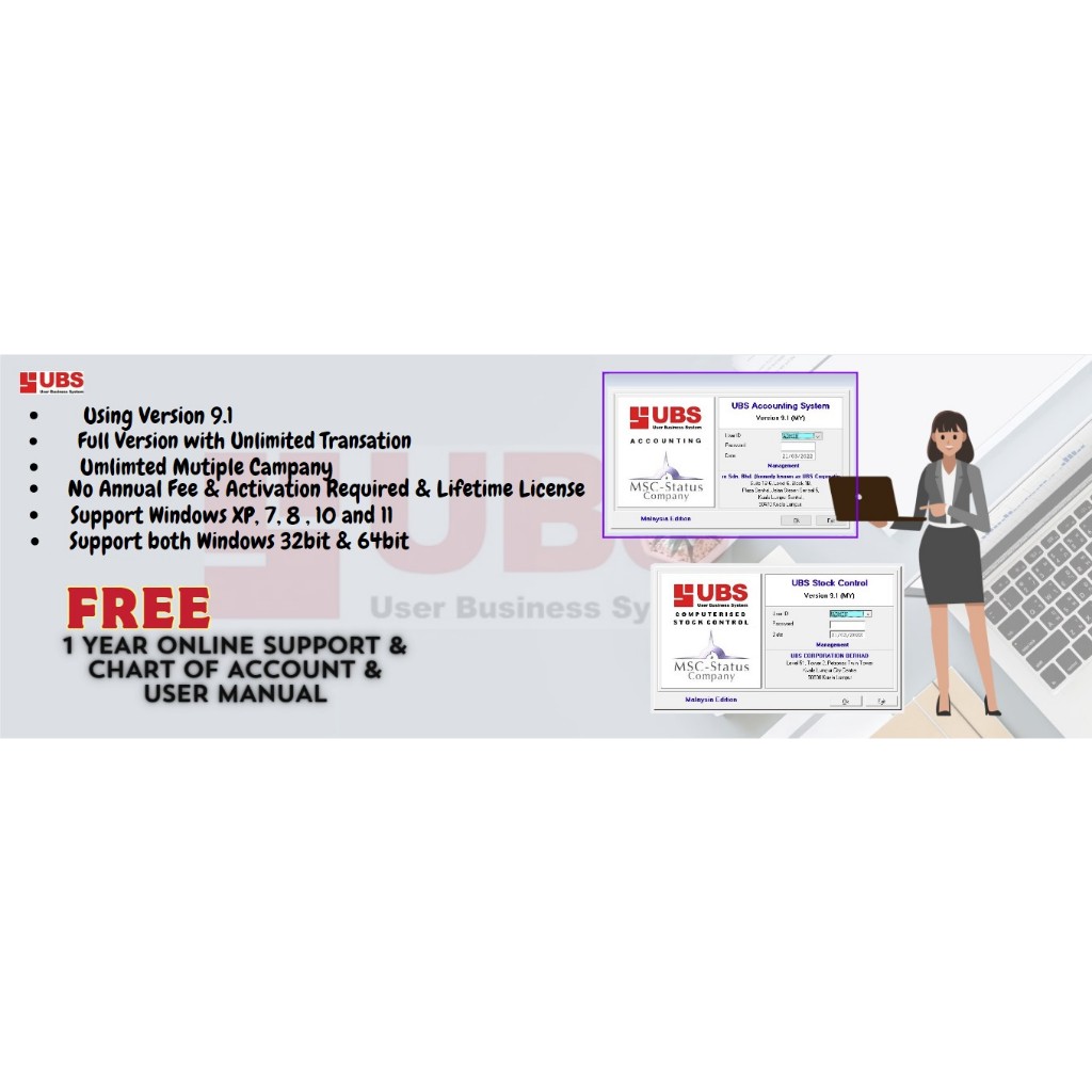 UBS Accounting System and Stock Control Ver. 9.1 Coding license ( Lan Version) | Shopee Malaysia