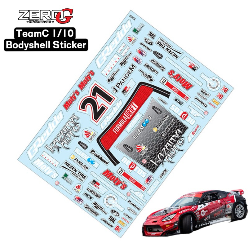 TeamC Racing Team C 1/10 Bodyshell Body Shell Sticker TC938 TC940 TC941 ...