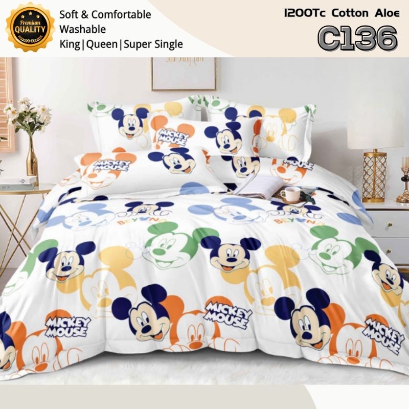 DREAMLUX Cartoon Bedsheet 5in1 | Premium Cotton Bedsheet | Comforter ...