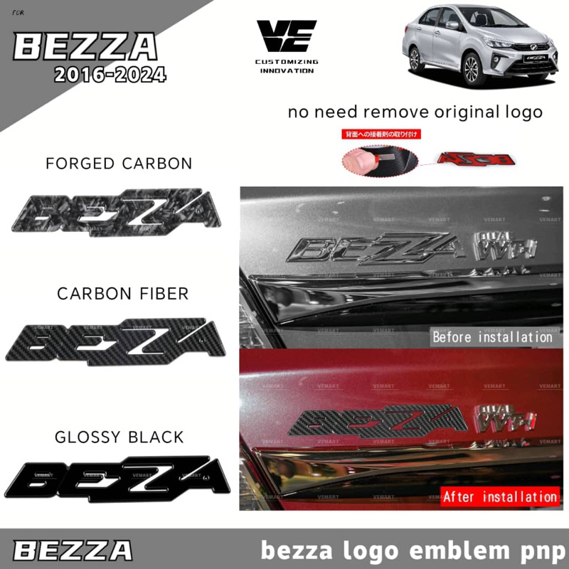Vemart perodua bezza 2016-2023 car logo emblem pnp accessories | Shopee ...
