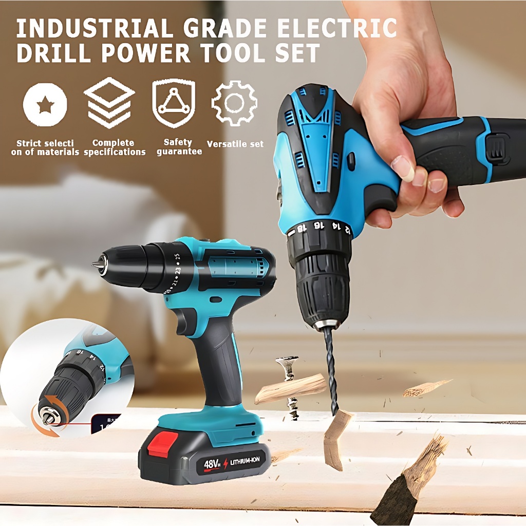 588VF impact drill Set 3 Mode Cordless Drill Screwdriver 2 Speed Hammer ...