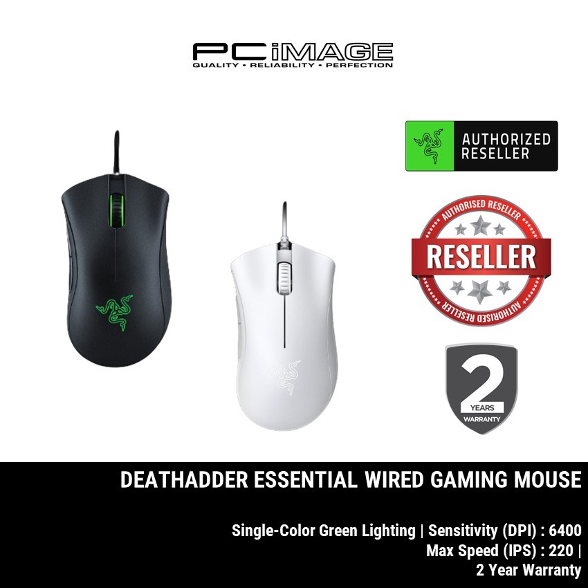 RAZER Deathadder Essential Gaming Mouse - Black / White Edition ...