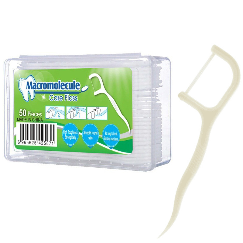 [YL]50 pcs (Box) Dental Floss Stick Dental Floss Interdental Cleaning ...