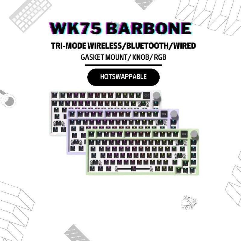 Noppoo N75Tri-mode 75% Gasket Mechanical Keyboard Kit 【Barbone Keyboard ...