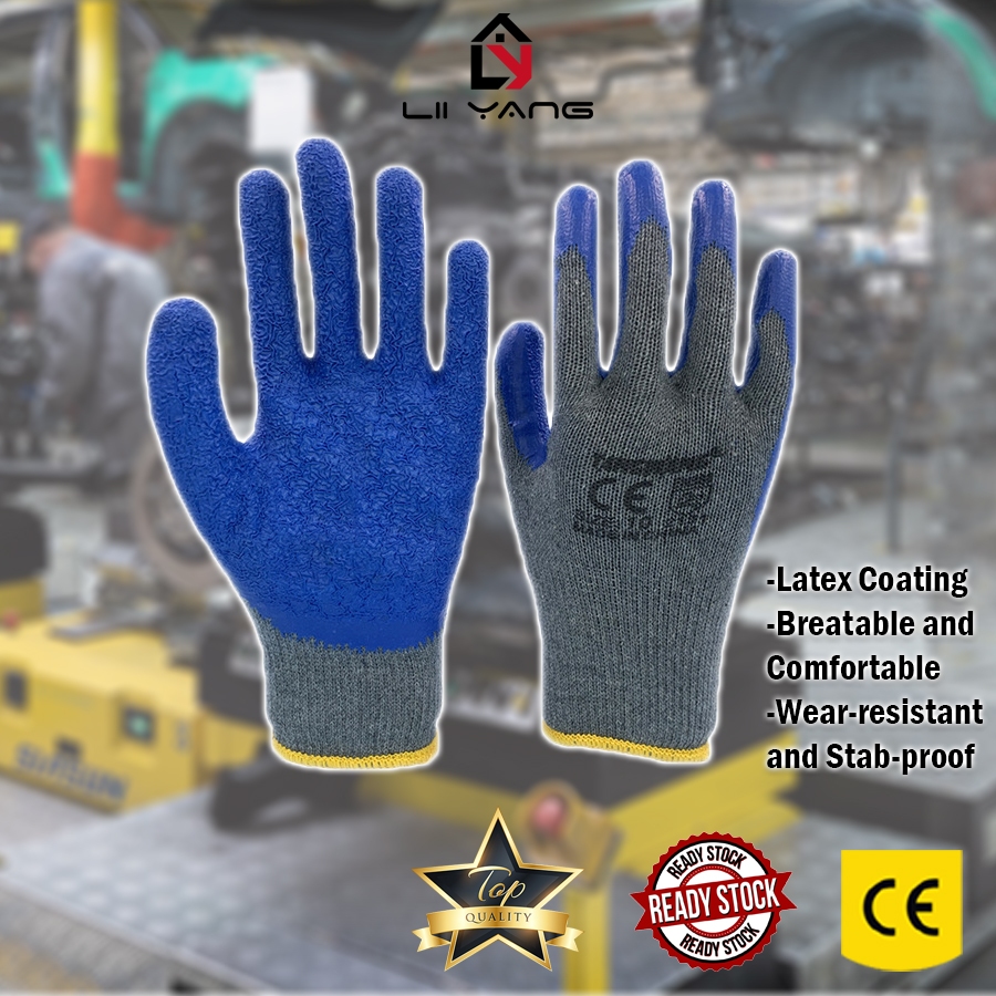 Working Safety Gloves Latex Rubber Gloves Coating Mechanic Construction ...
