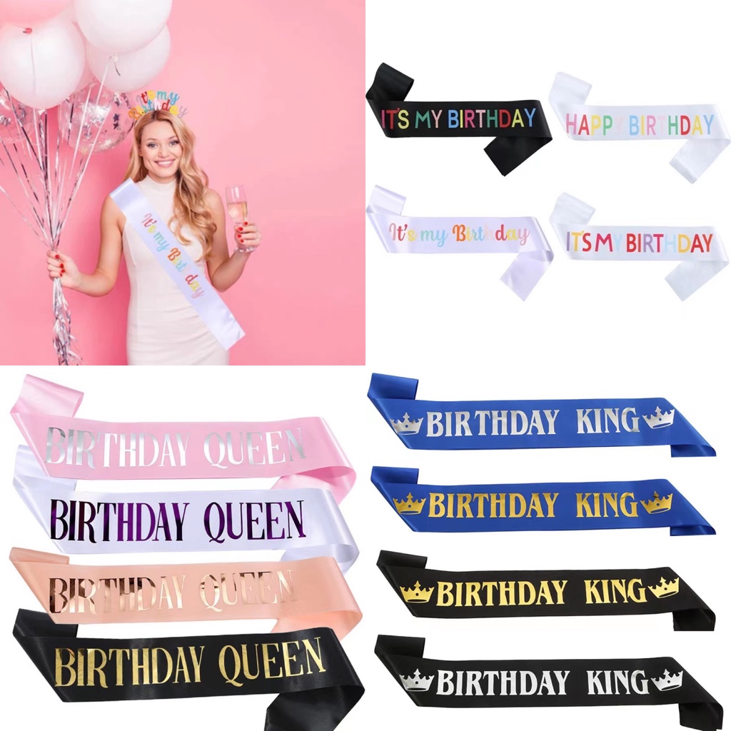 Ready Stock Unisex Happy Birthday Party Sash Birthday King Birthday ...