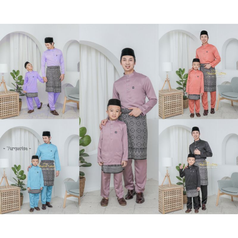 Ready Stock Baju Melayu Cekak Musang Sedondon Ayah Anak (Sedondon Raya ...