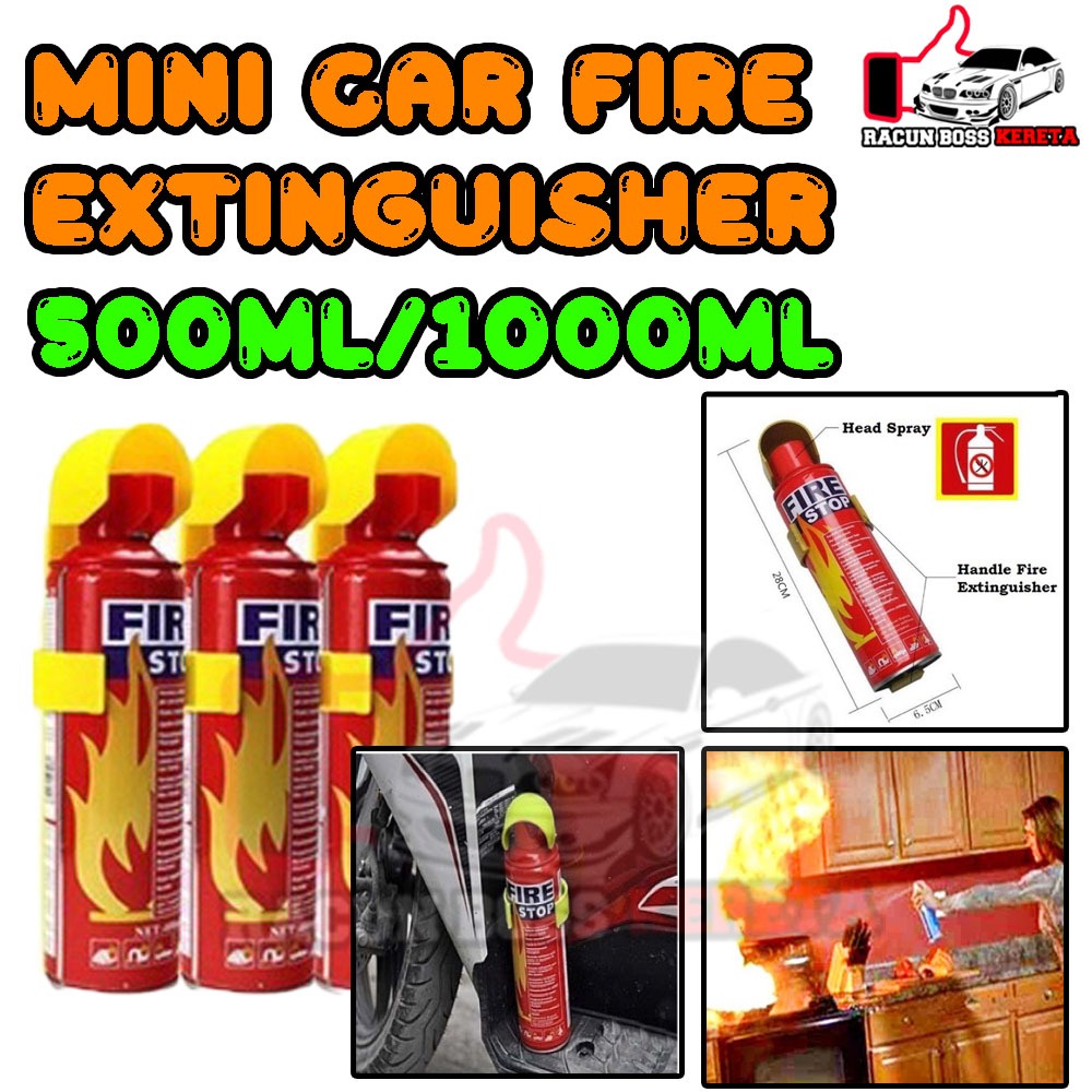 500ml PORTABLE MINI CAR FIRE EXTINGUISHER FIRE STOP FOAM SPRAY FIRE ...