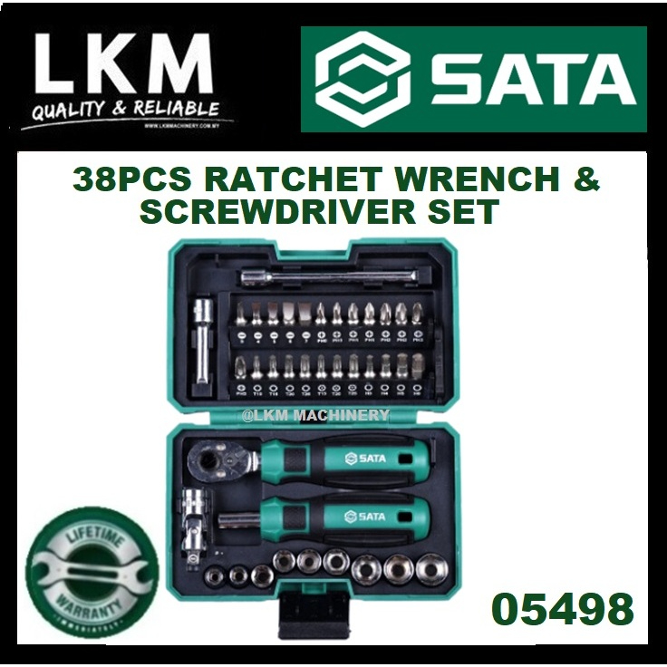 SATA 05498 38PCS RATCHET WRENCH & SCREWDRIVER MULTI SET | Shopee Malaysia