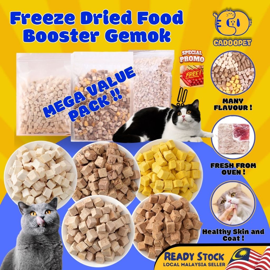 Premium Booster Freeze Dried Cube Gemuk Booster Protein Makanan Kucing ...