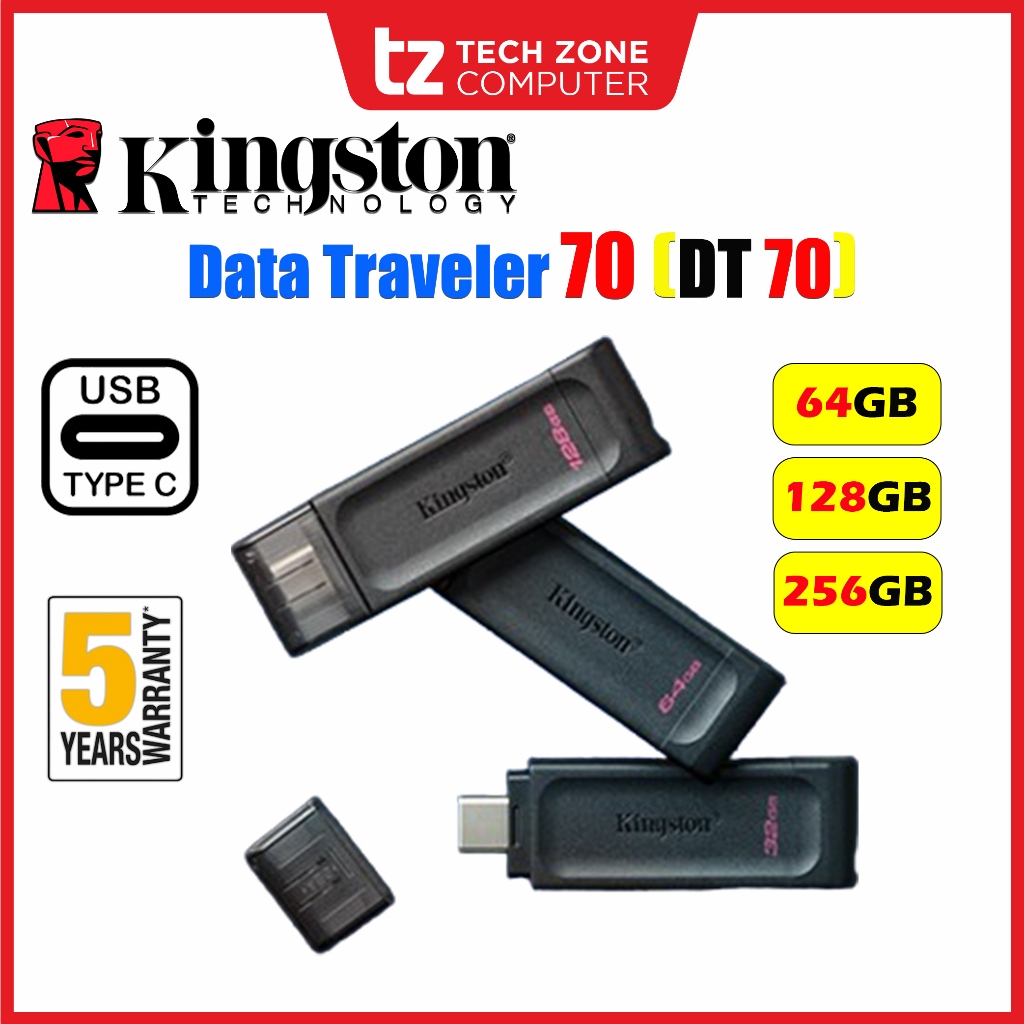 Kingston DataTraveler 70 DT70 USB-C Flash Drive Pendrive(64GB/128GB/256G)DT 70 OTG Smartphone ...