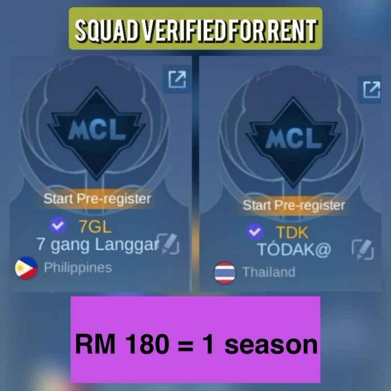 (*90days) Squad Verified For Sell/Sewa (MBBL) | Shopee Malaysia