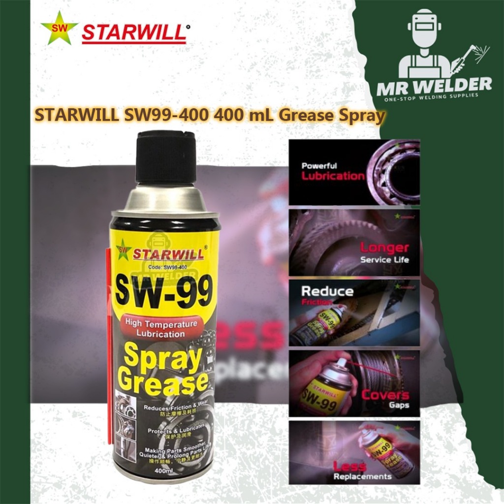 Starwill High Temperature Lubricant Spray Grease Sembur Gris SW99 400ML ...