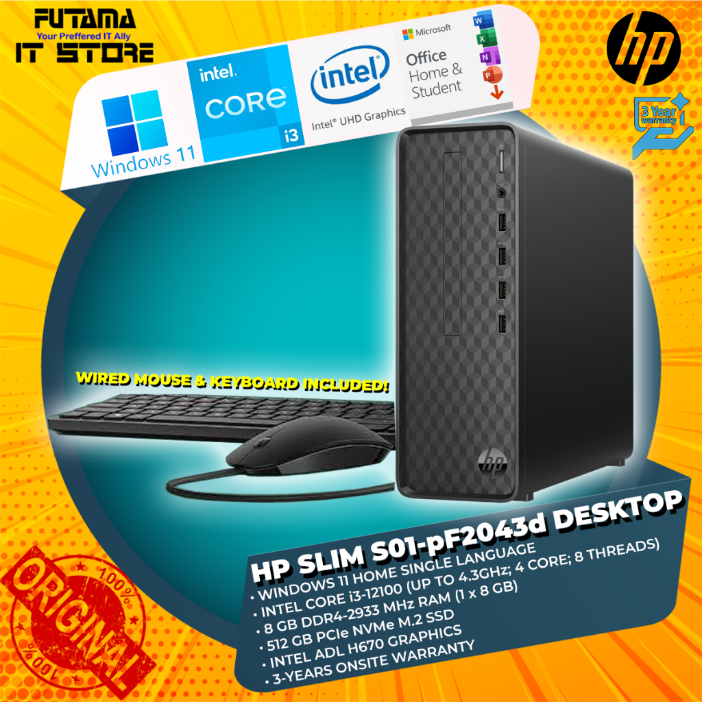 HP Slim Desktop S01-pF2043d - PC Desktop with keyboard & mouse, Intel ...