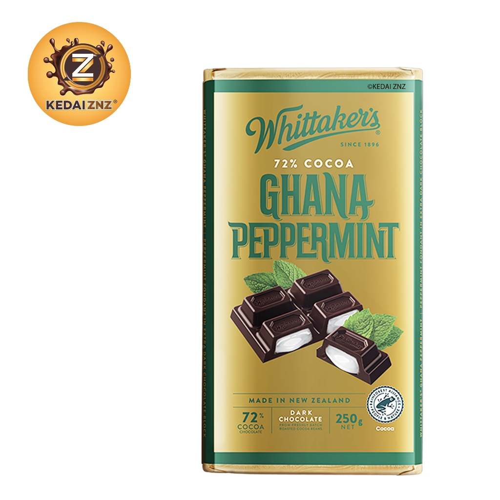 Chocolate Whittakers 72% COCOA DARK GHANA PEPPERMINT Chocolate Bar 250g ...