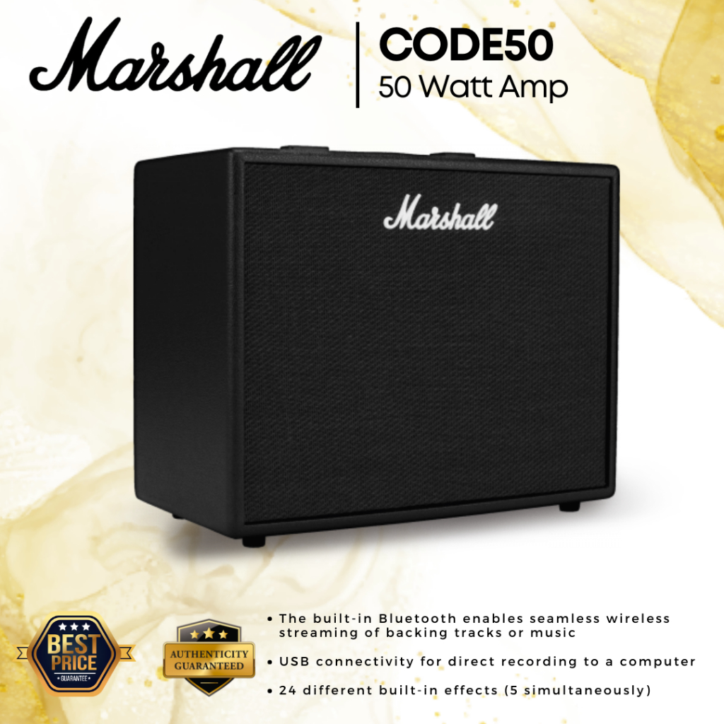 MARSHALL CODE50, 50 Watts Guitar Combo Amplifier ( CODE / CODE-50 / CODE 50 / 50w ) | Shopee ...