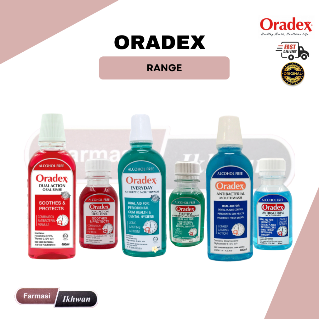 Oradex Daily Mouthwash Dual Action/ Antiseptic/ Antibacterial | Shopee Malaysia