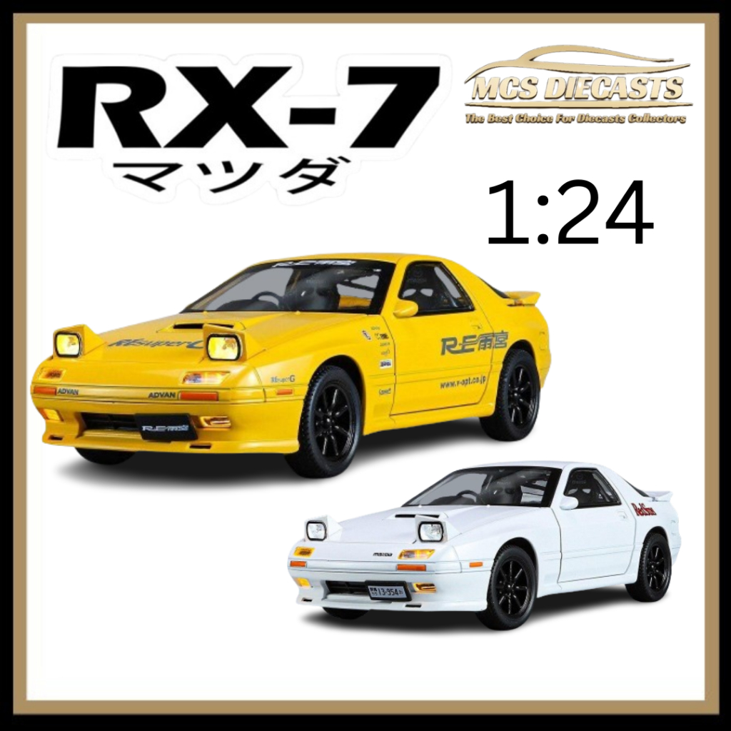 1/24 INITIAL D Mazda RX7 RX-7 Car Toy Diecasts for Kids Toys Die Cast ...