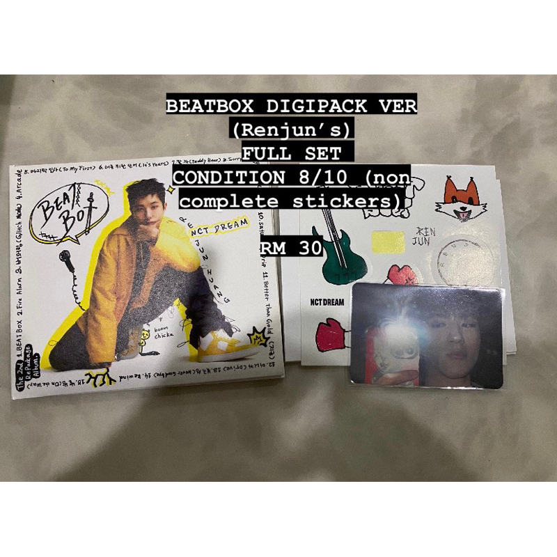 UNSEALED NCT DREAM BEATBOX digipack ver (Renjun) | Shopee Malaysia
