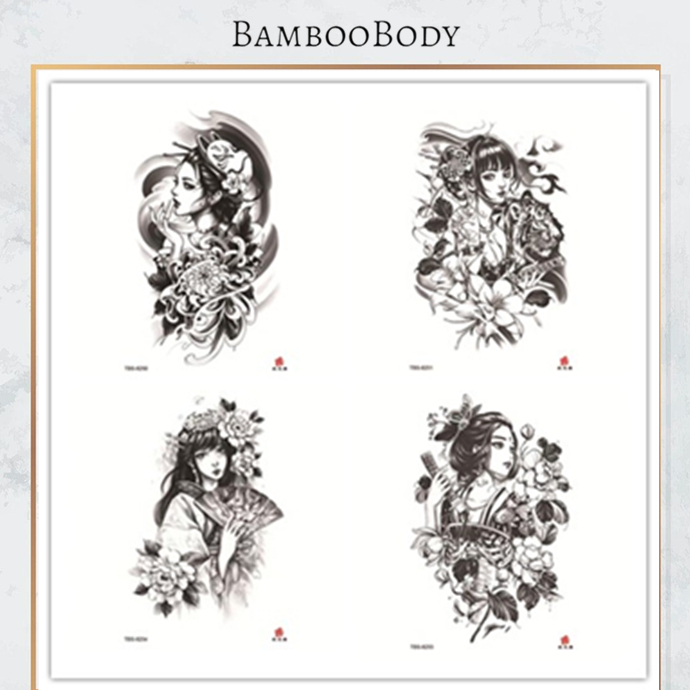 ⭐️⭐️ [Ready Stock] 1 Pcs Girl Tattoo Sticker 19x12cm 纹身贴 3 Days Tatu ...