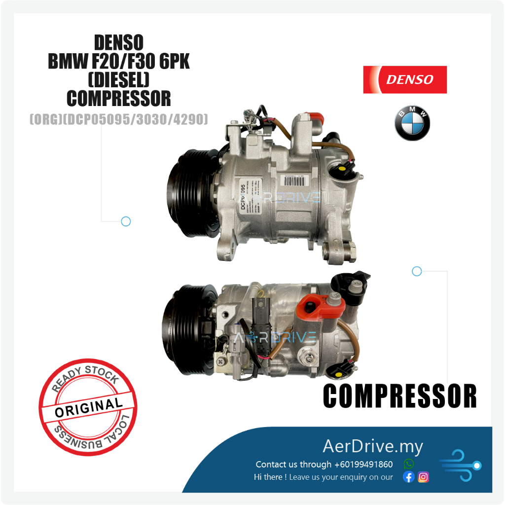 DENSO BMW F20/ F30 6PK DIESEL COMPRESSOR (3030/DCP05095)(ORG) | Shopee ...