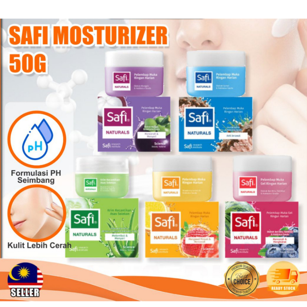 (FREE SHIPPING WEST M'SIA) 50G SAFI Naturals Facial Moisturiser Aloe ...
