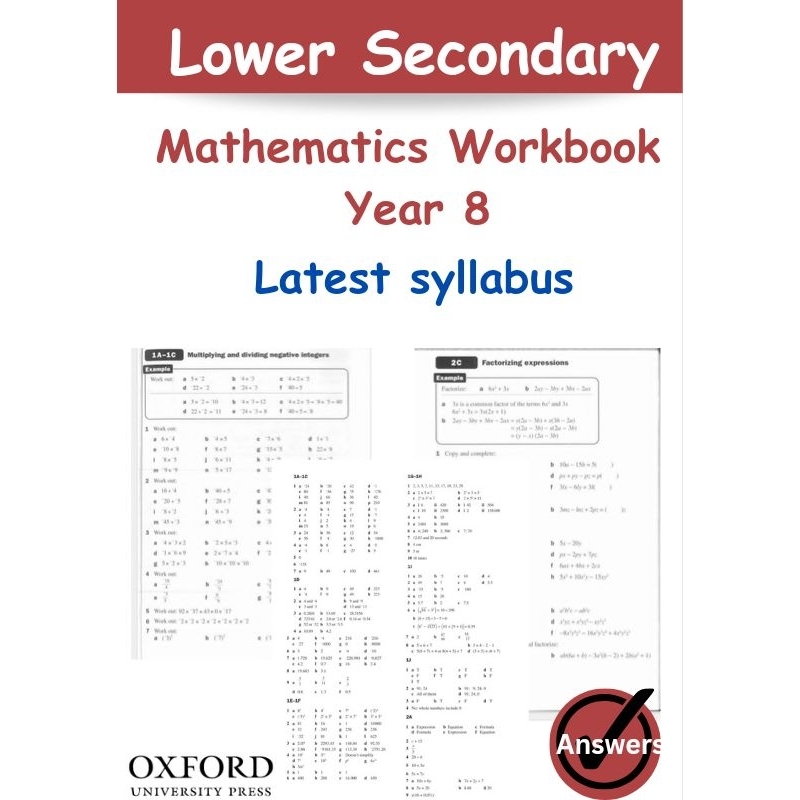 🌟SC.81🌟Lower Secondary Mathematics Workbook+Answers 🌟Year 8 | Shopee ...