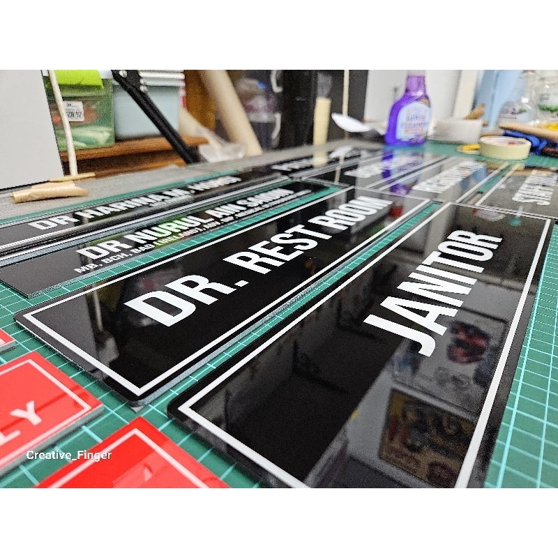 Papan Tanda Custom 💥 Siap DOUBLE TAPE ( Huruf Tanam Dalam. 12inci X 4 ...