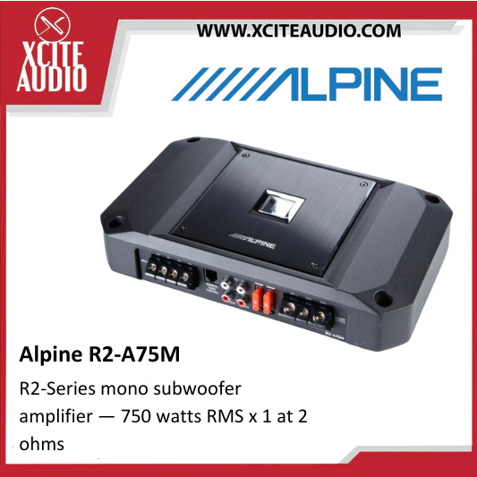 Alpine R2-A75M R2-Series mono subwoofer amplifier — 750 watts RMS x 1 ...