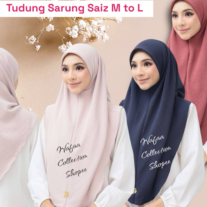 Tudung Sauk Material Cey Crepe dewasa | Tudung Sarung 2 lapis | Instant Hijab | Tak payah Gosok ...