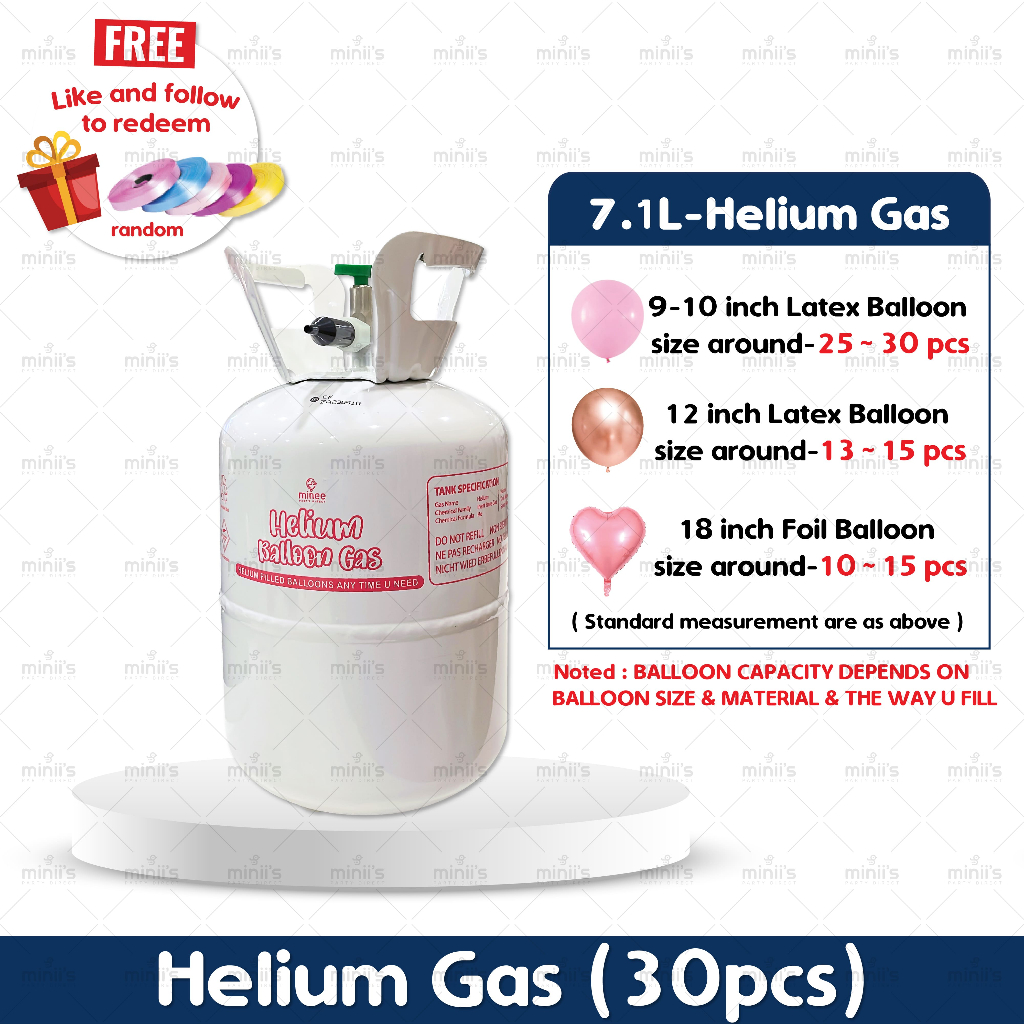 MINIIS PARTY 30pcs Helium Balloon Gas Helium For Balloon Helium Gas ...