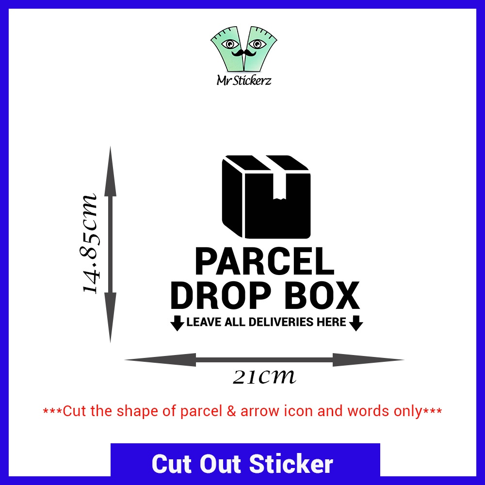 Please Drop Parcel Here Sticker Signage / Food and Drink Signboard ...