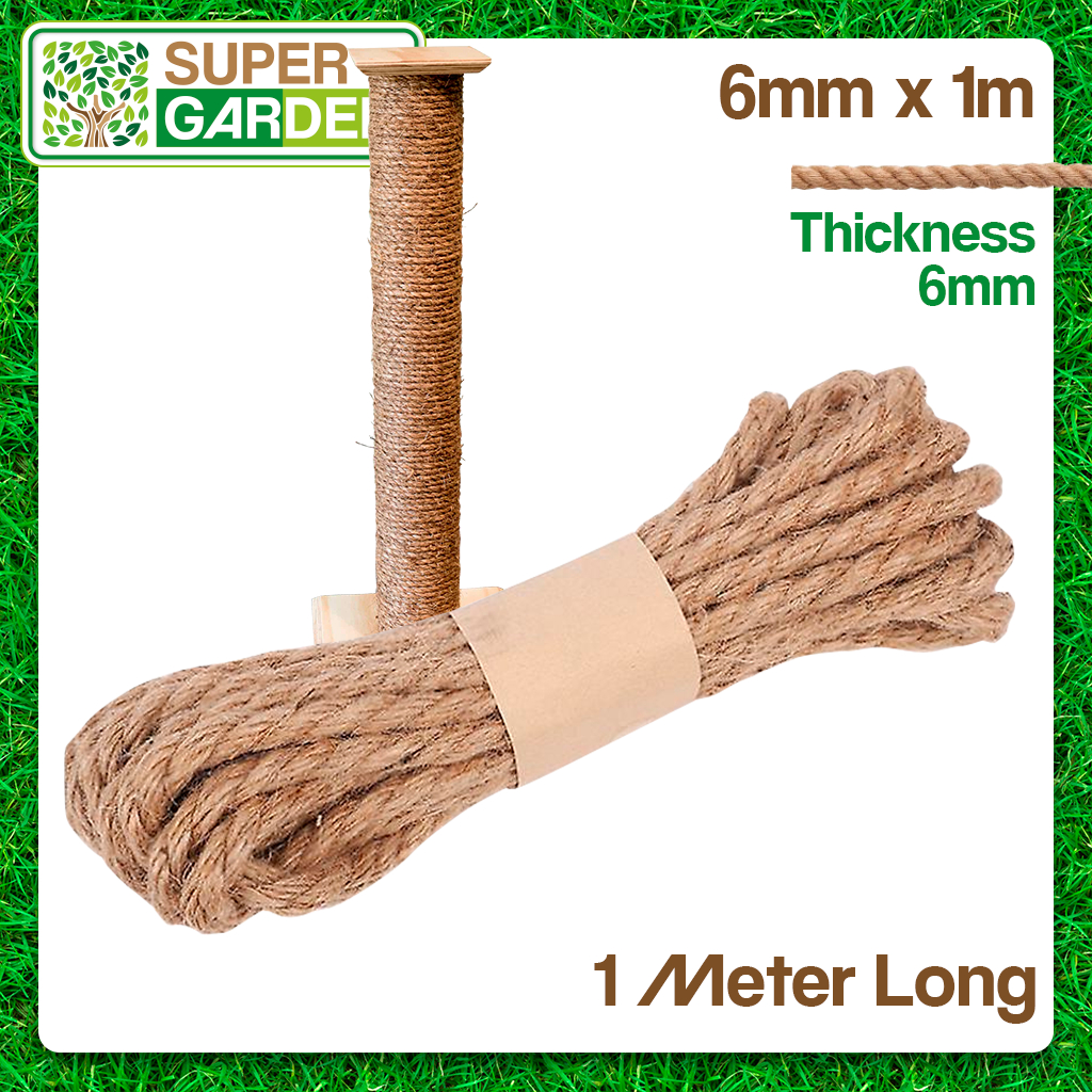 Hemp Rope 1/2/5/6/8/10/12/20mm Tali Guni Cakar Kucing Brown Jute Rope ...