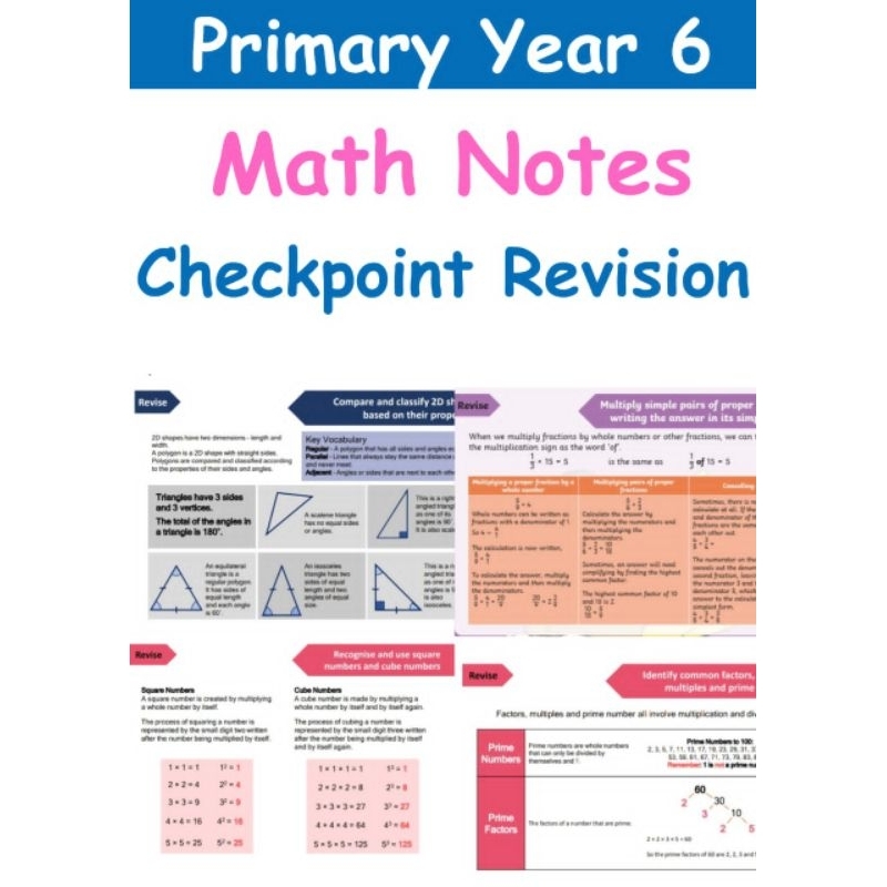 SC.82🌟Primary Year 6 Math Checkpoint Notes🌟 | Shopee Malaysia