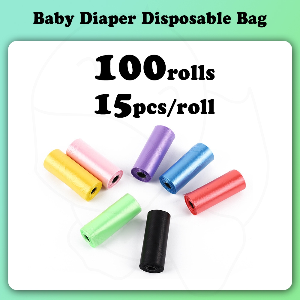 [𝟭𝟬𝟬 𝗿𝗼𝗹𝗹𝘀] Diapers Pet Poops Mini Small Garbage Plastic Bag Refill ...