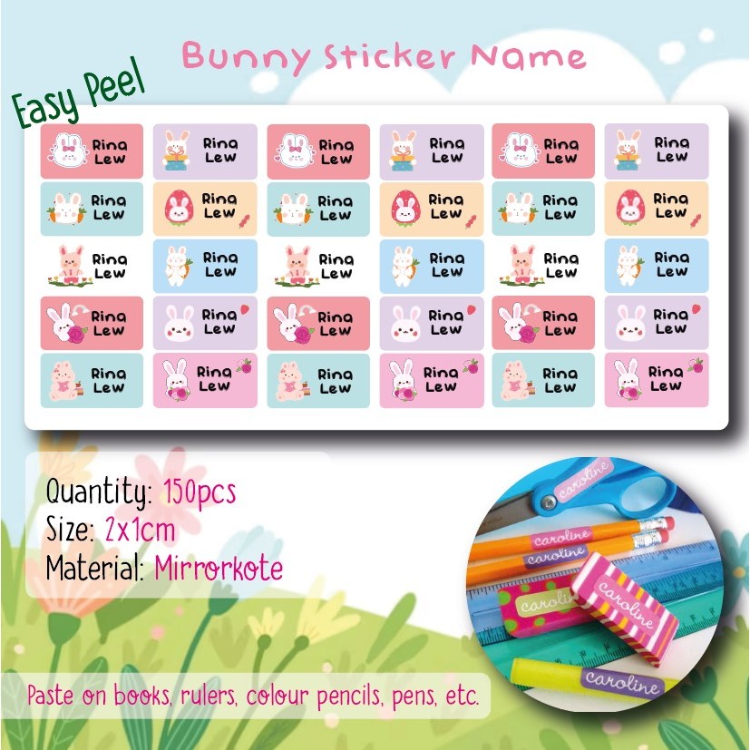 Sticker Nama 1X2cm 200pcs/ Sticker Name Label / Cartoon Sticker ...