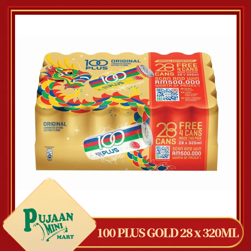CNY 2024 100 PLUS GOLD 28x320ML | Shopee Malaysia