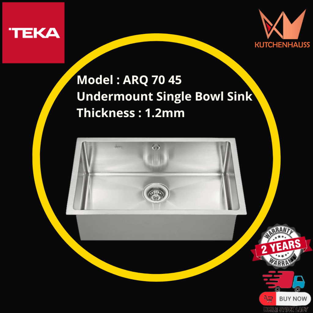 TEKA Undermount Single Bowl Sink ARQ 70 45 (FOC RKT Tap) / TEKA Sinki ...