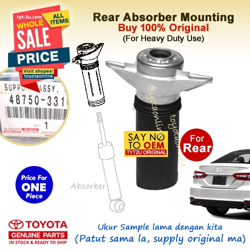 Camry 2.0/2.5 (2019-) Rear Absorber Mounting (Original) ASV70 48750 ...