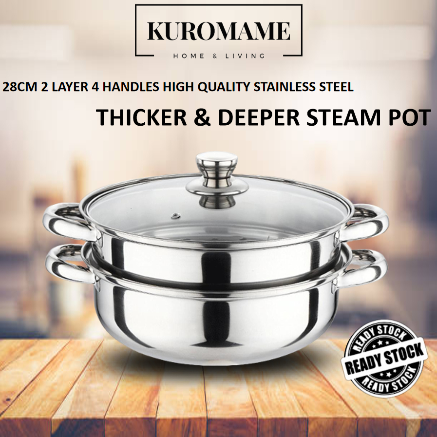 【KUROMAME】High Quality Steam Pot Steamer Cookware Pot High Quality ...