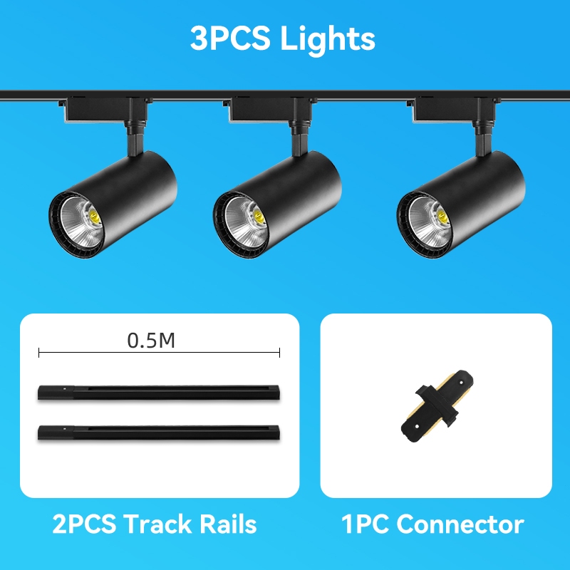Whole Set Led Track Light Spotlight 12W 20W 30W 40W COB Lampu Track Lighting Rail Ceiling Light ...
