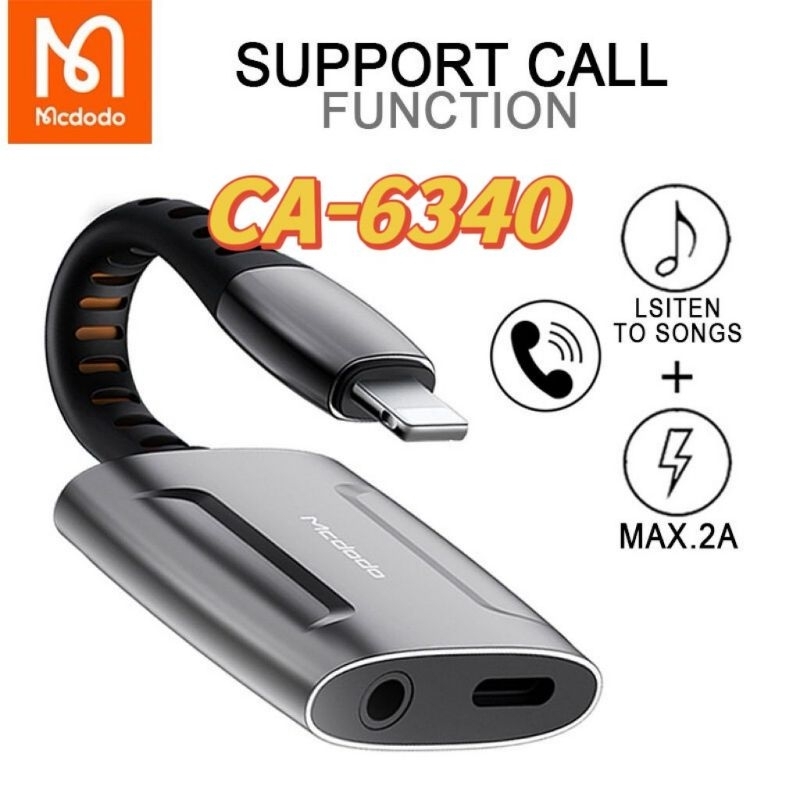 Mcdodo Ca-6340 2 in 1 Audio adapter Converter L to L + Dc 3.5mm Audio ...