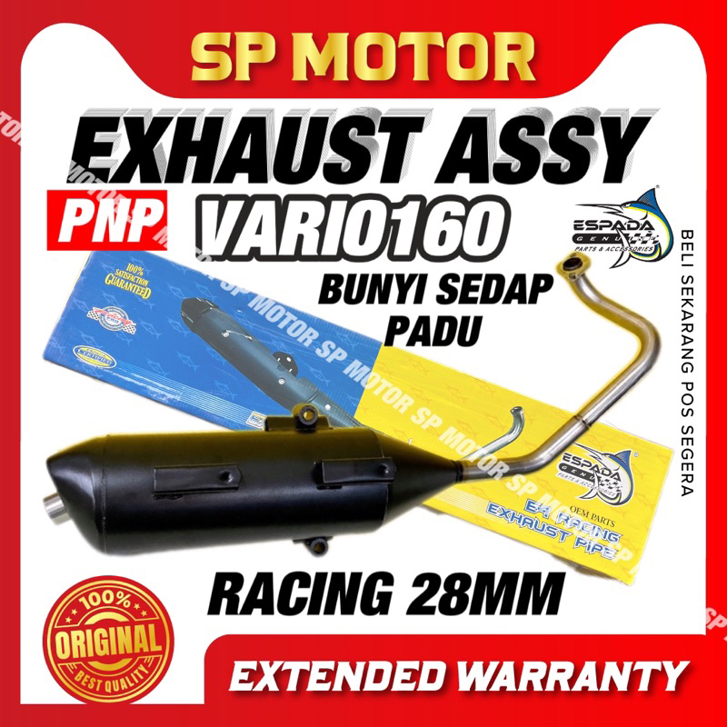 VARIO160 VARIO 160 E4 RACING EXHAUST PIPE 28MM EXHUAST EXZOS EZXOS PIPE 28MM LAJU PADU 100% ...