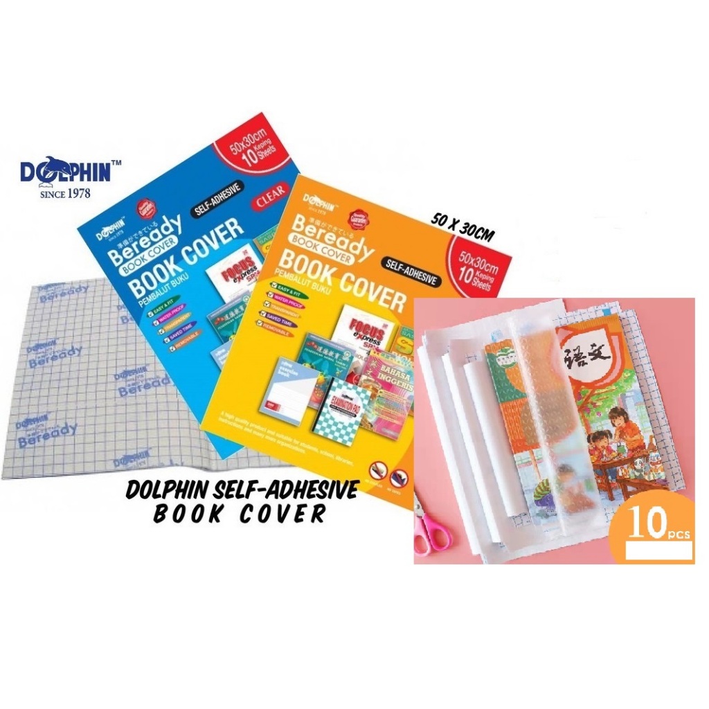 Dolphin Self Adhesive Book Cover / Book Wrapper / Pembalut Buku 10 ...