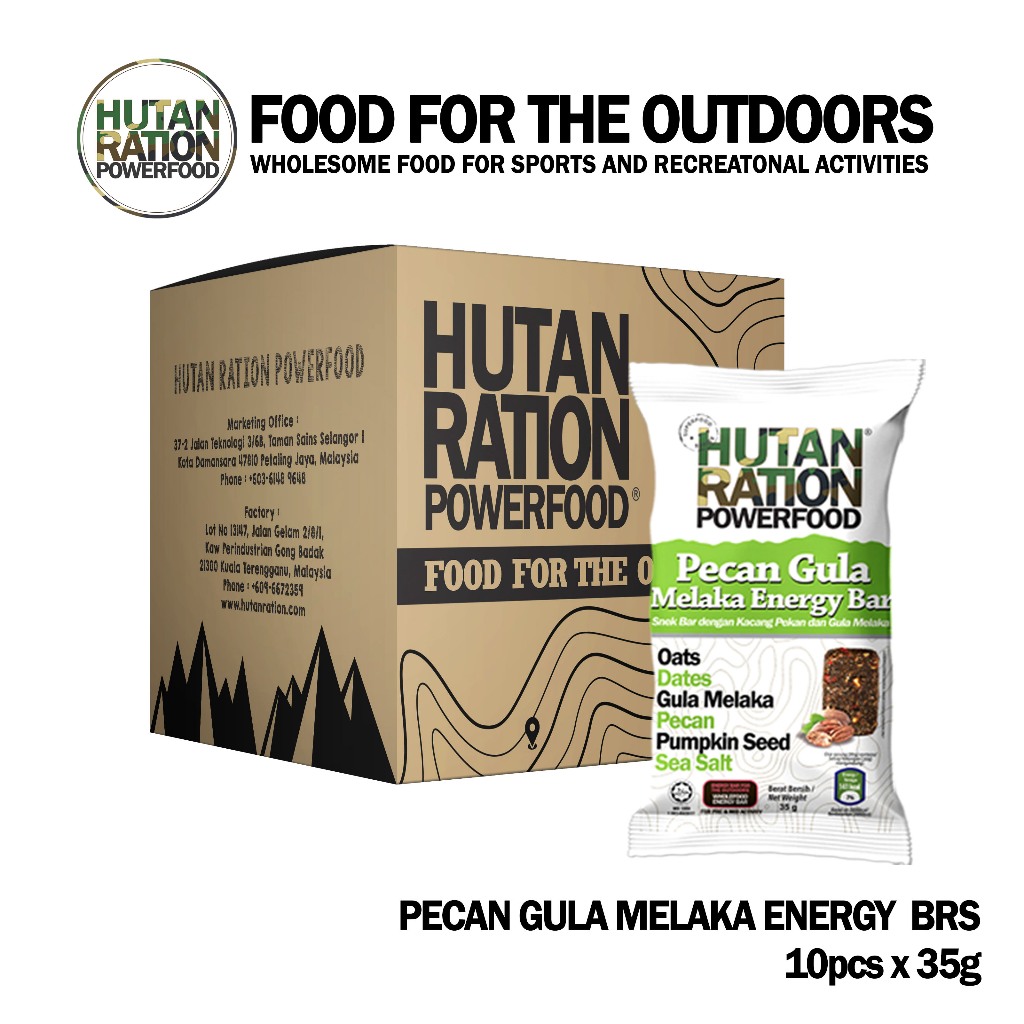 Hutan Ration Powerfood Energy Bar - Pecan Gula Melaka (35g x 10 Pcs) | Shopee Malaysia