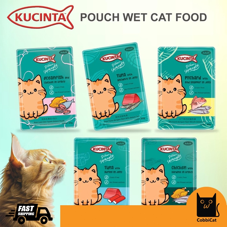 Kucinta Pouch Wet Food Pet Food 80g Makanan Basah Kucing | Shopee Malaysia
