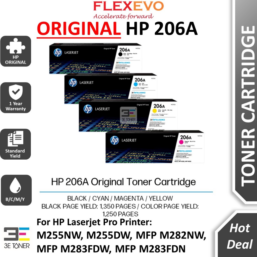 HP 206A Original Toner Cartridge W2110A W2111A W2112A W2113A for Color ...