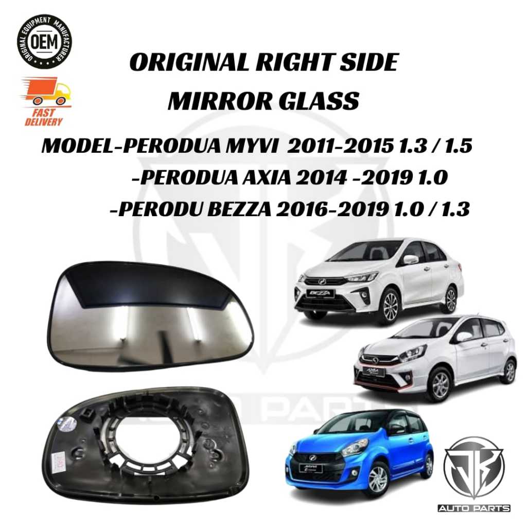 ORIGINAL SIDE MIRROR GLASS PERODUA AXIA,MYVI,BEZZA | Shopee Malaysia