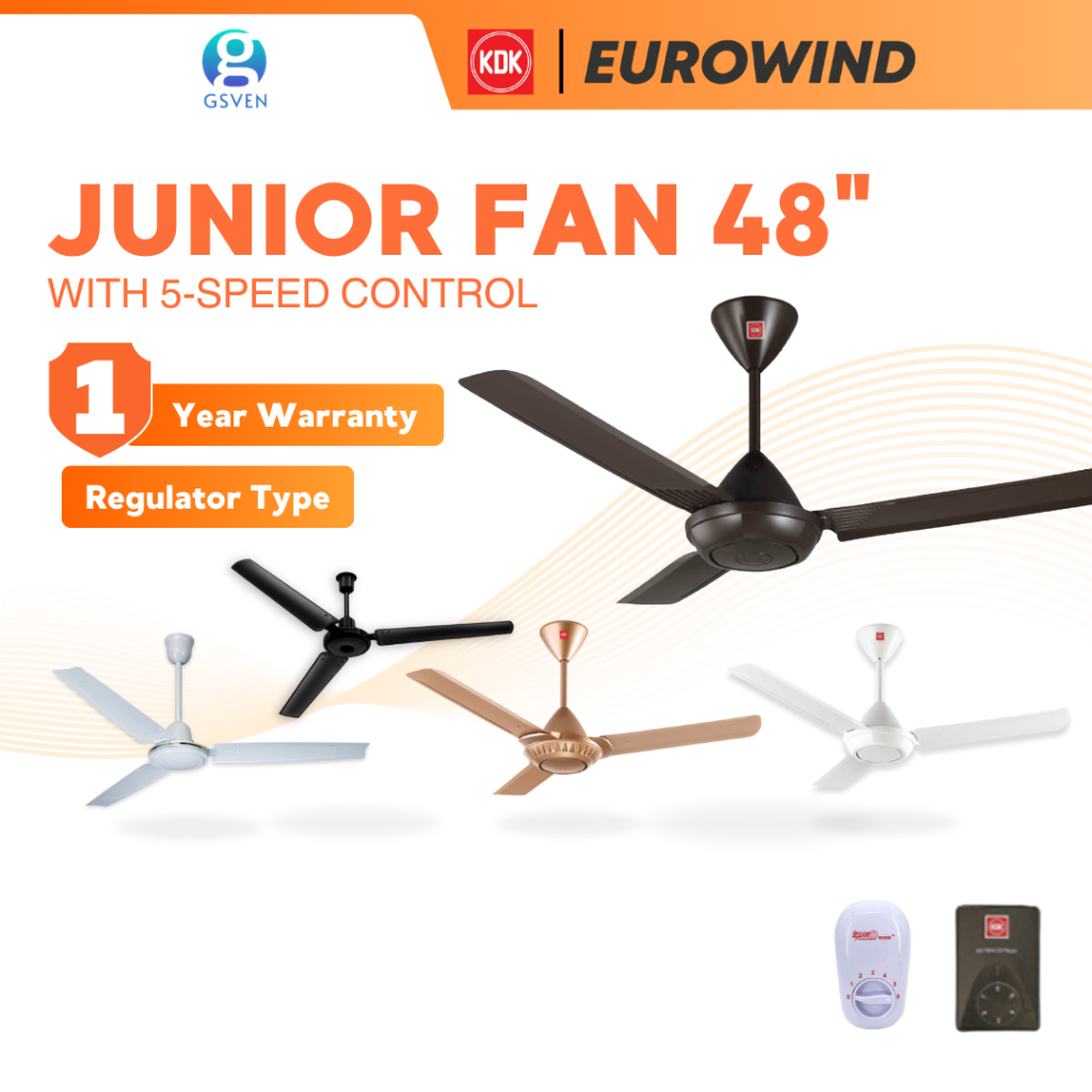 KDK K12V0(48"/120cm) / EUROWIND(56"/140cm) Kipas Siling Ceiling Fan ...