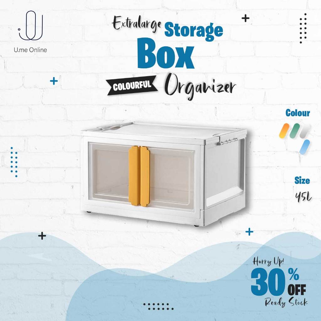 U.me Colourful Foldable Extra Large Storage Box With Wheel & Lid ...